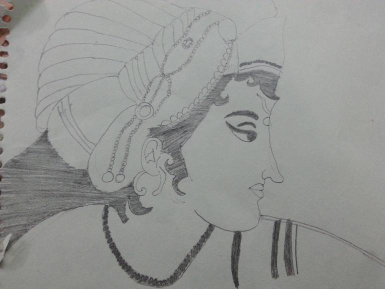 Krishanji Drawing by Meenu Gupta | Saatchi Art