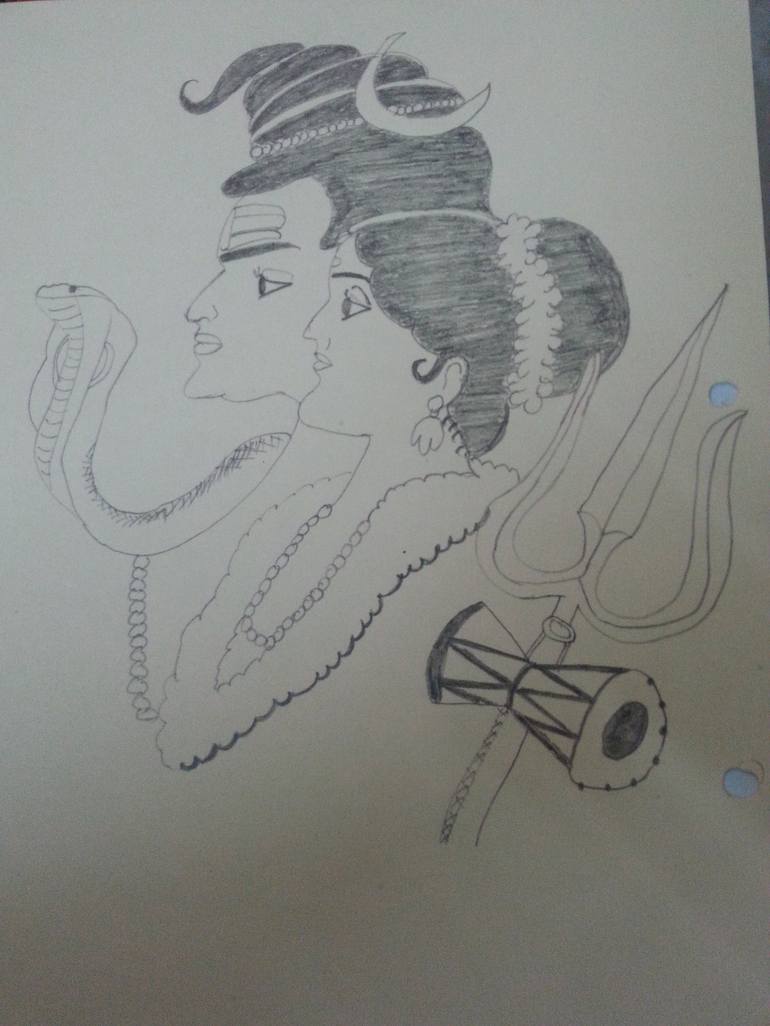 Shivji Parvati Drawing by MEENU GUPTA | Saatchi Art