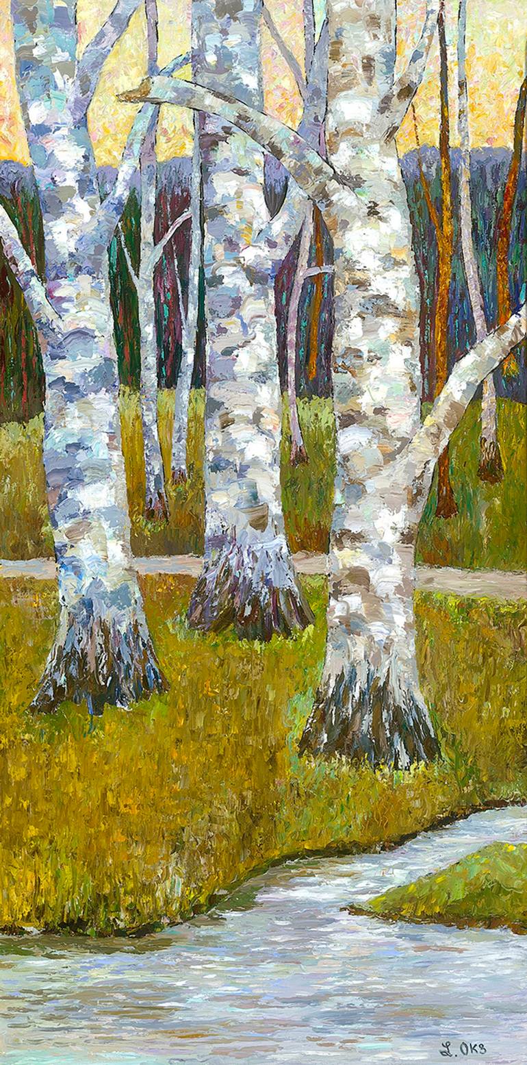 Swan Tree Printmaking by Leon Oks | Saatchi Art