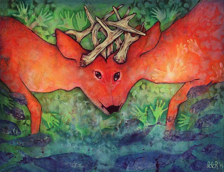 Deer War II Painting by Aubrey Roemer | Saatchi Art United Kingdom