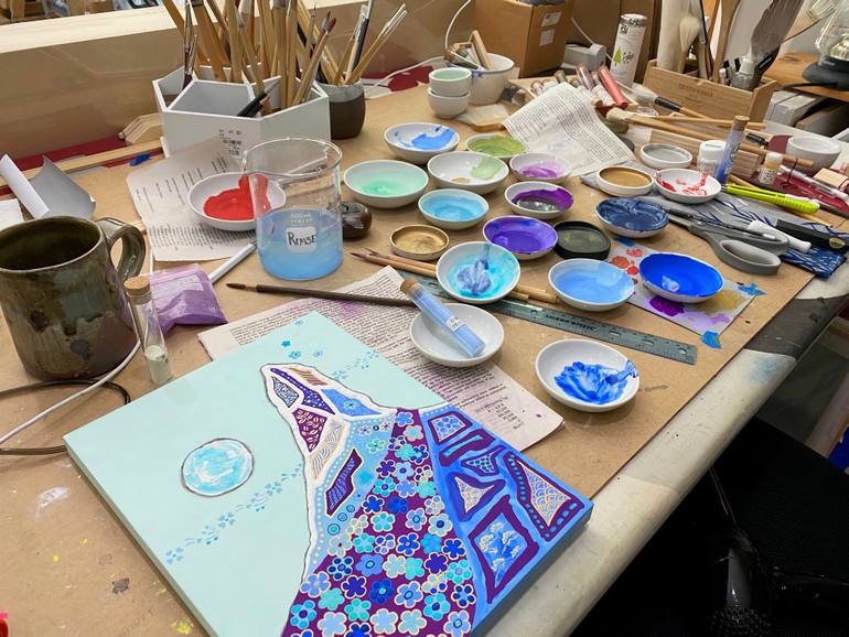 Blue Moon Painting by Yuko Nogami Taylor | Saatchi Art