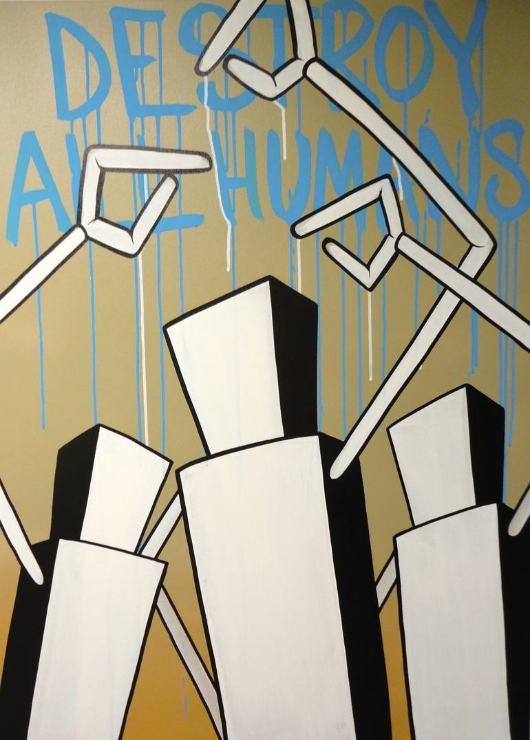 destroy all humans Painting by Rhett Johnson | Saatchi Art