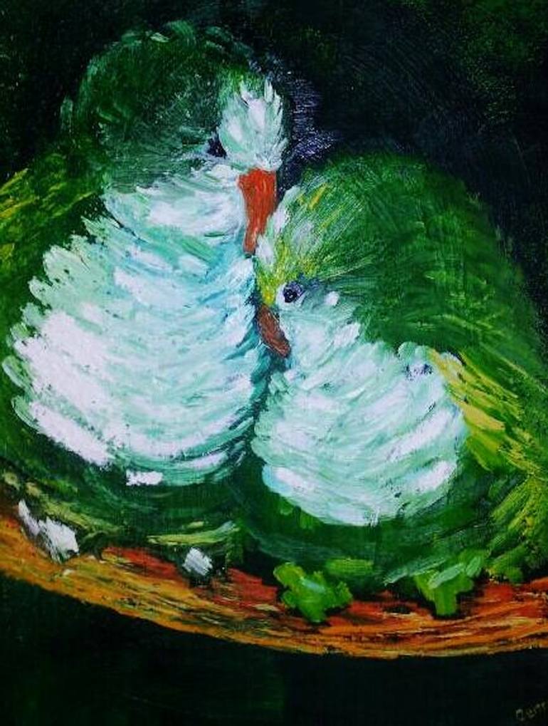 fine parrots Painting by Anna Dementieva | Saatchi Art