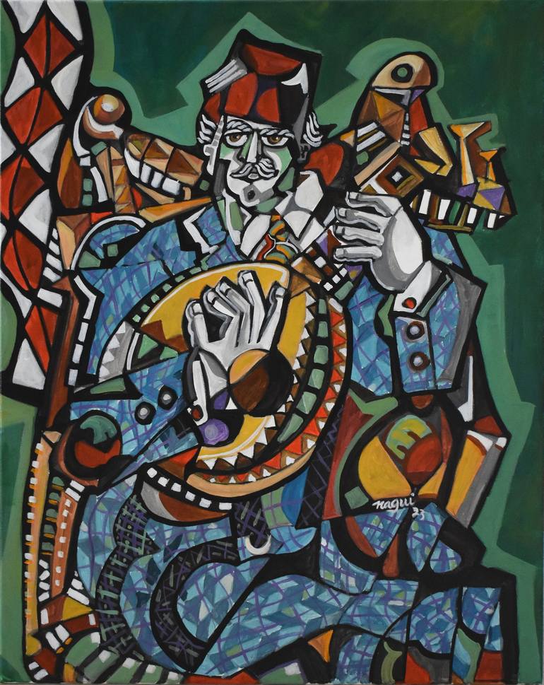 The sound of the OUD Painting by Nagui Achamallah | Saatchi Art