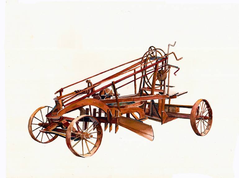 1910 RUSSELL ROAD GRADER Painting by Tom Leytham | Saatchi Art