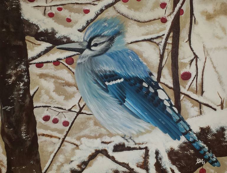 Blue Jay Painting by Stefni Fraser | Saatchi Art