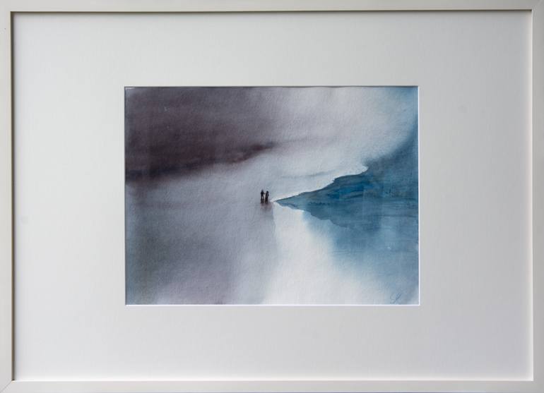 Ocean silence, original watercolour painting, 15.7x 11.8, ready to hang ...