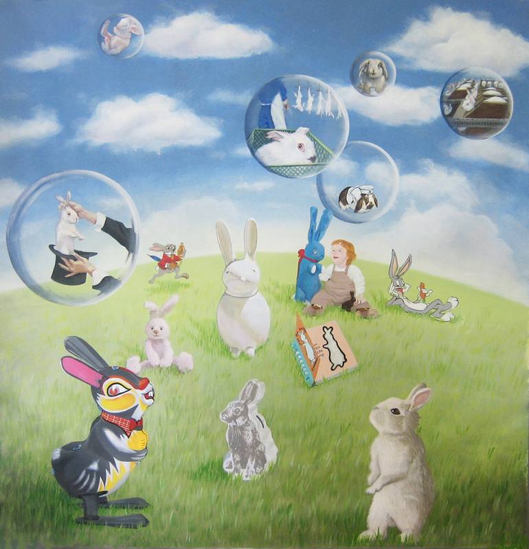 The Rabbit hole Painting by JANE OHARA | Saatchi Art