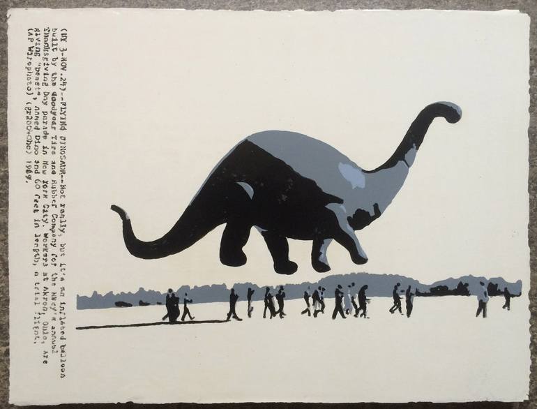 flying dinosaur Painting by Frank Heylen | Saatchi Art