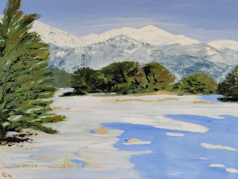 Crestone Peak Painting by Kim Roberts | Saatchi Art