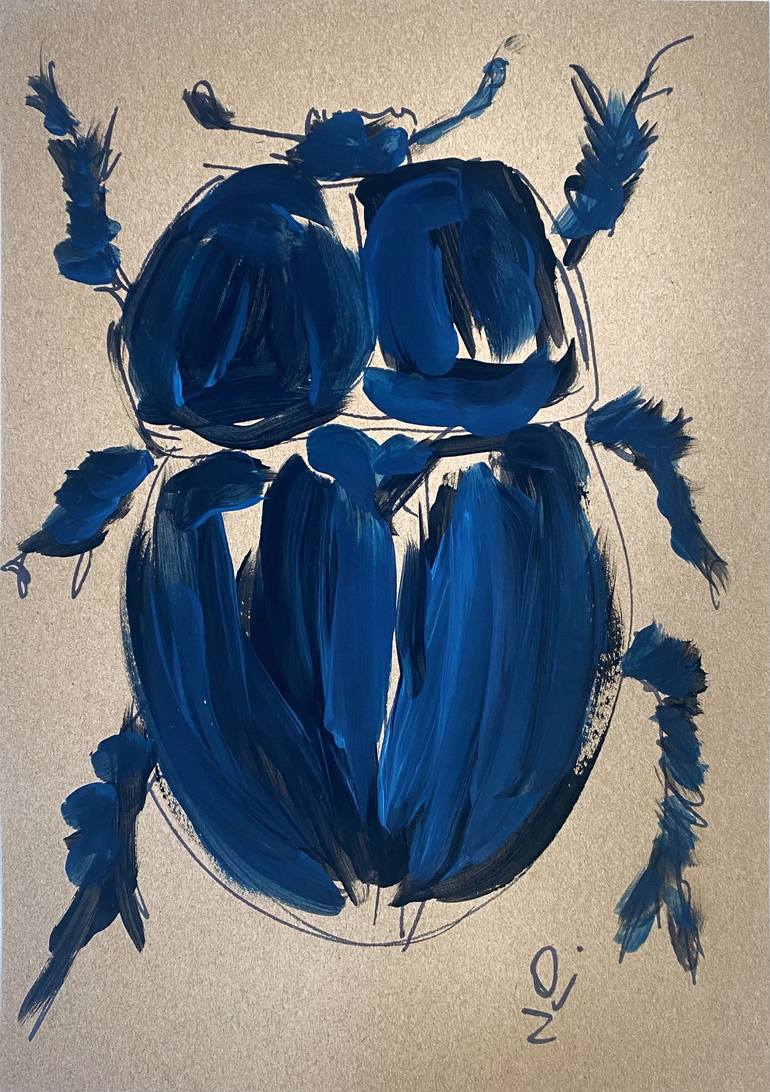 Blue Scarab Painting by Mattia Paoli | Saatchi Art