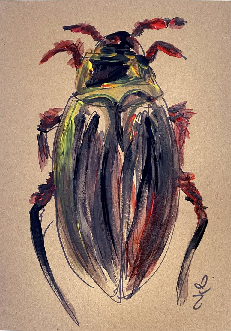 Colorful Scarab Painting by Mattia Paoli | Saatchi Art