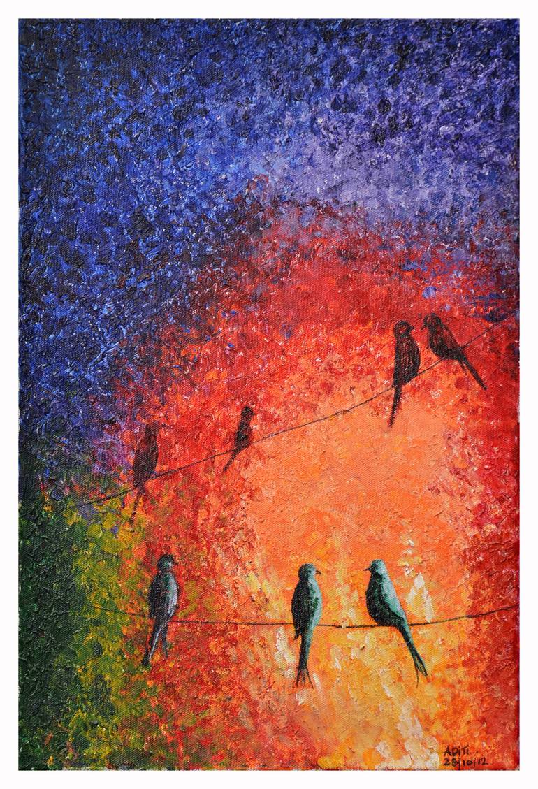 Birds Painting by Aditi Pawar | Saatchi Art