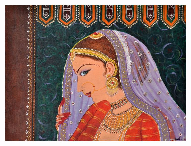 Indian Bride Painting by Aditi Pawar | Saatchi Art