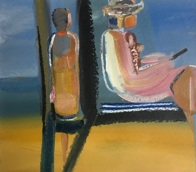 Seated at St Georges Painting by Vicki Olverson | Saatchi Art