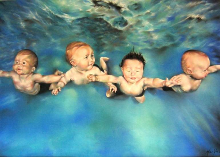 Water and life Painting by Man Yu Fung | Saatchi Art