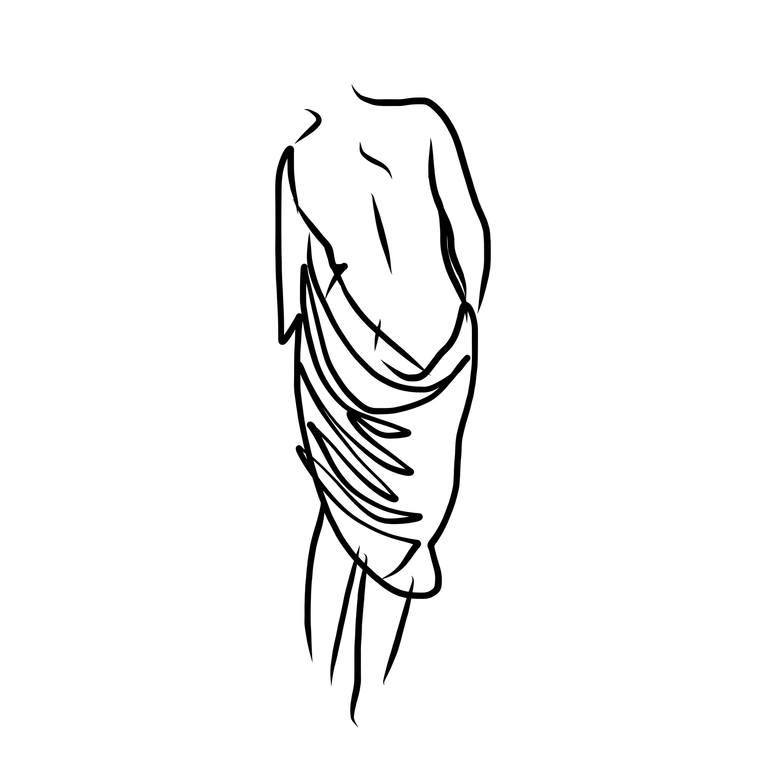 Woman in Robe Drawing by Hans Mayta | Saatchi Art