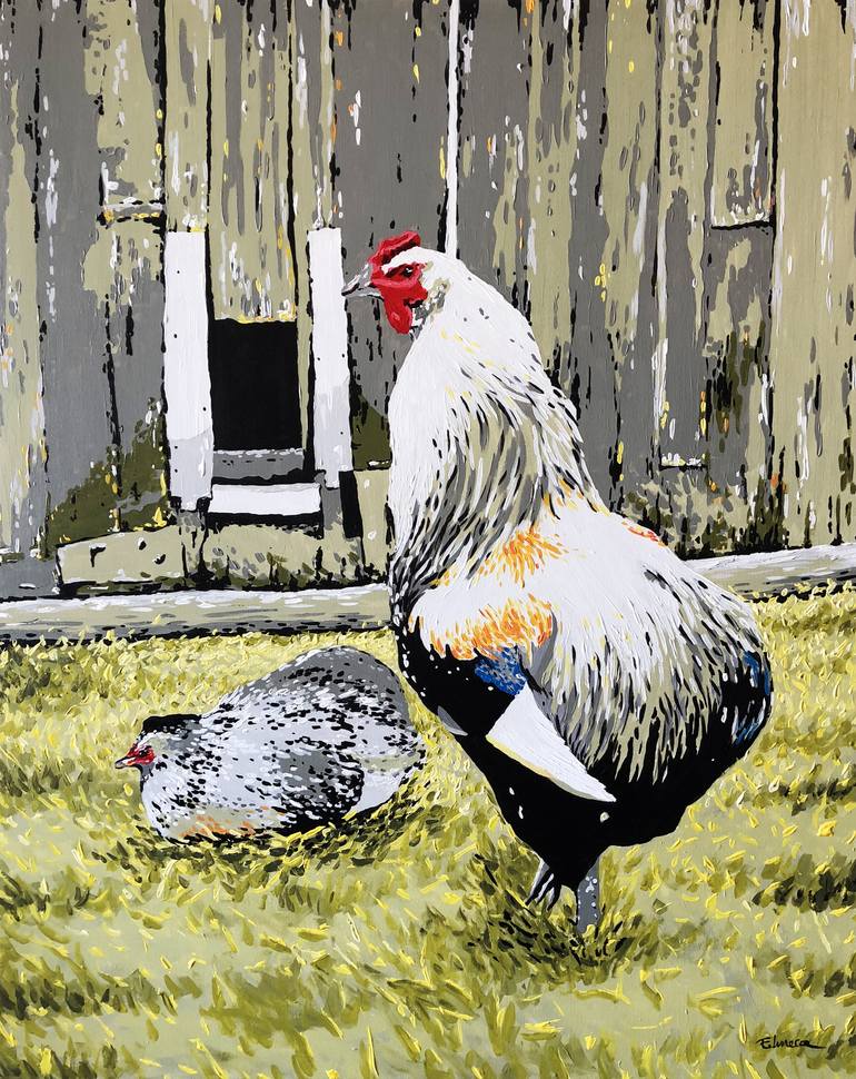 El gallo kollonko Painting by Eileen Lunecke | Saatchi Art