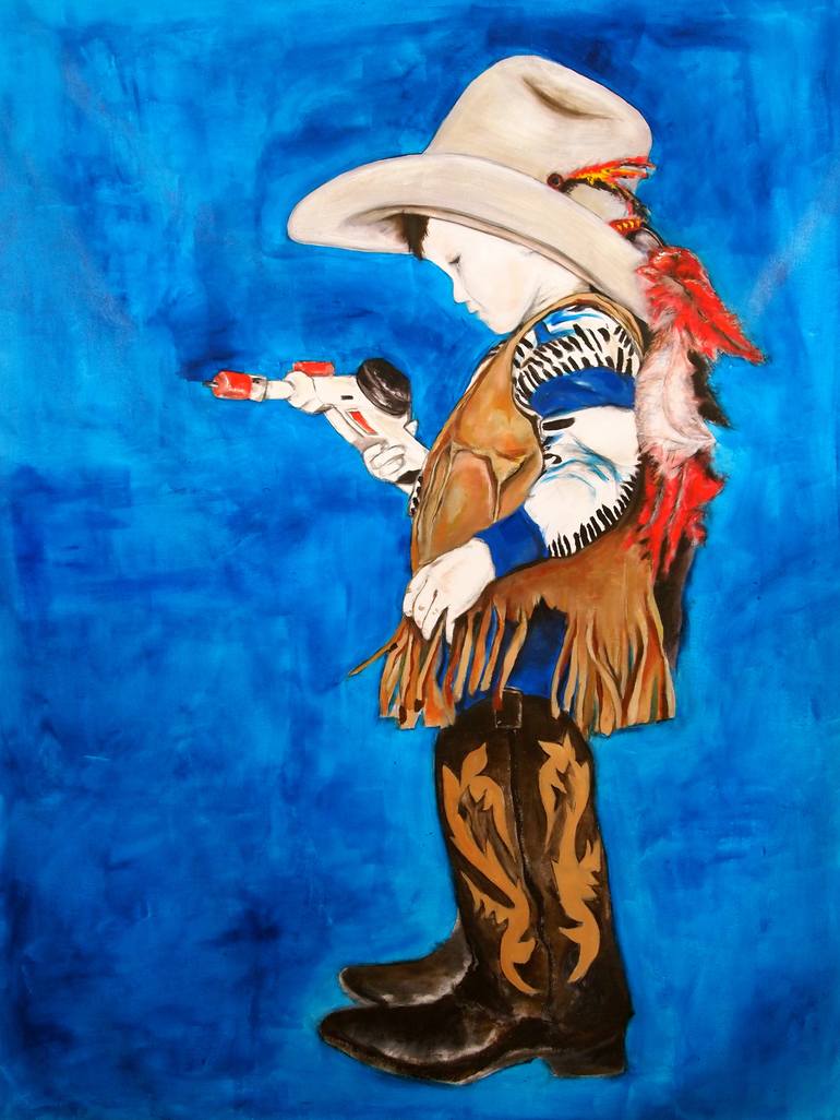 Space Cowboy. contemporary figurative painting Painting by Ryan Riggs ...