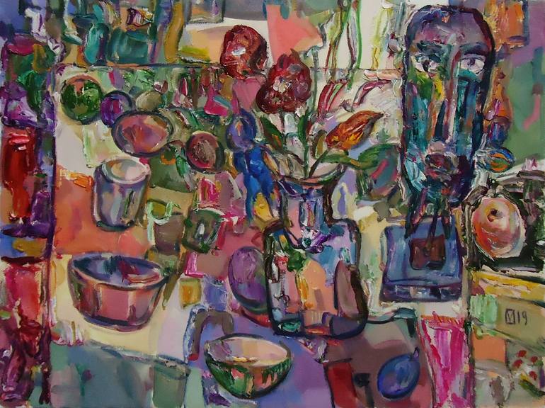 Still Life 371 With A Mask Painting By Vale Ovchinnikov Saatchi Art