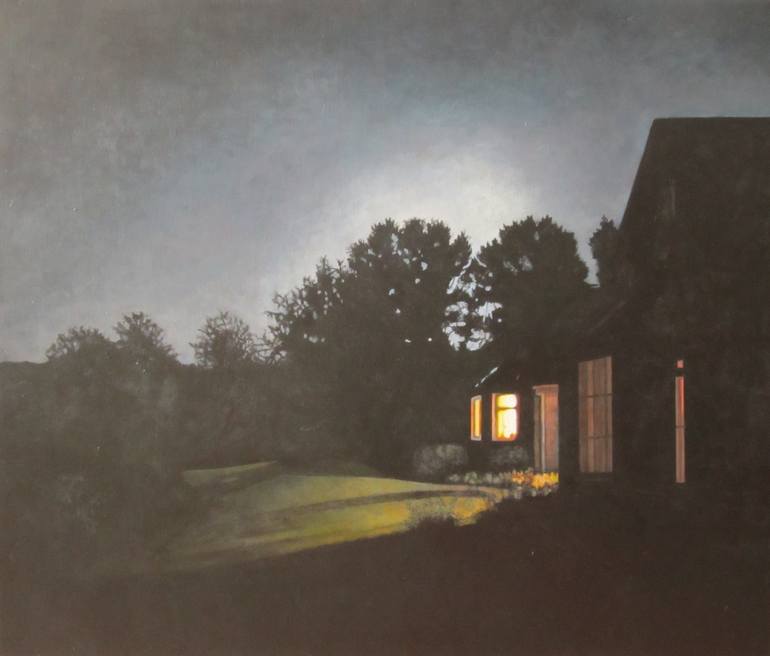 House at night Painting by Daniel Murray | Saatchi Art