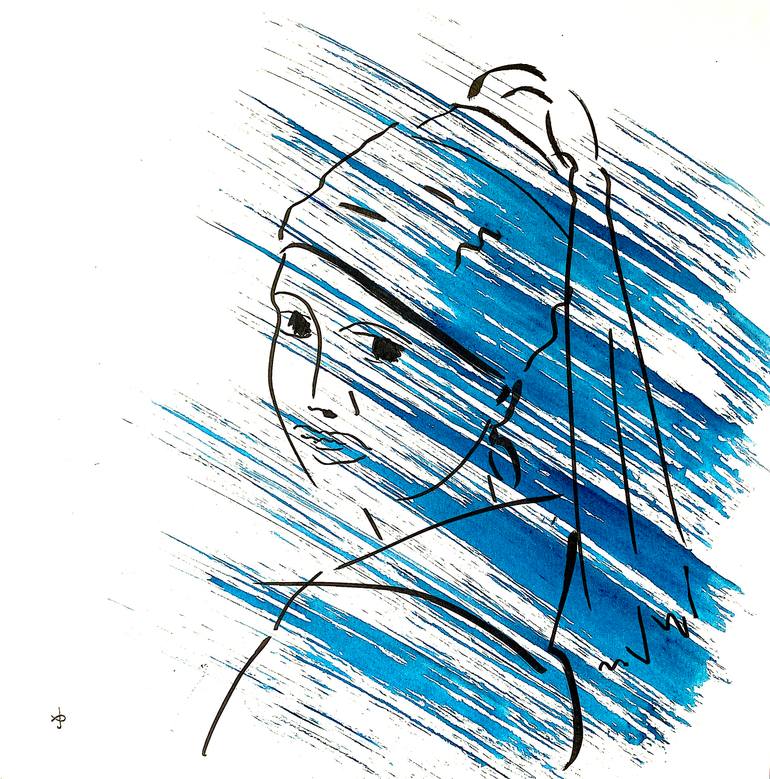 Homage to Vermeer #01 Drawing by David Jones | Saatchi Art