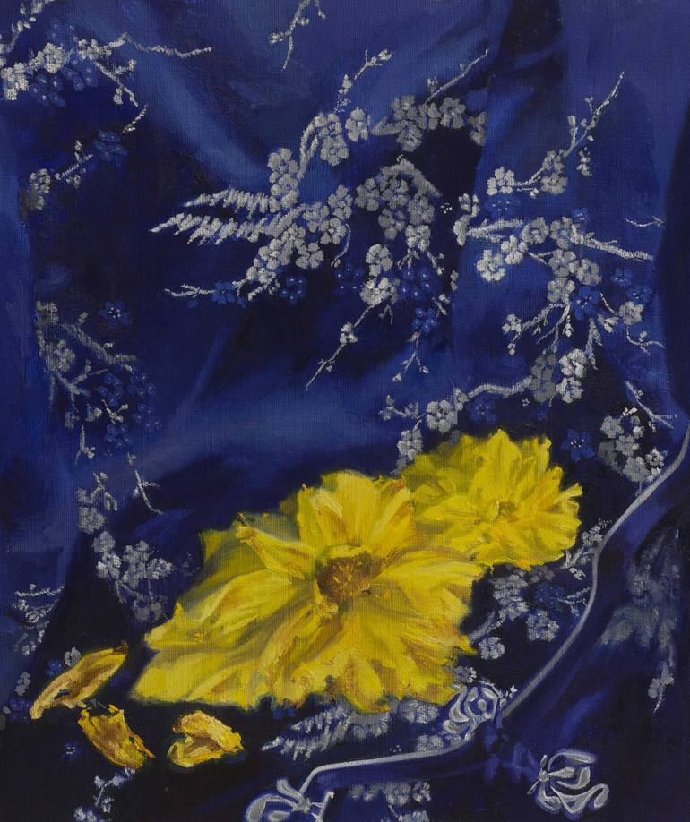 Amarilo de Cadmio sobre azul de ultramar Painting by Alba Romera ...