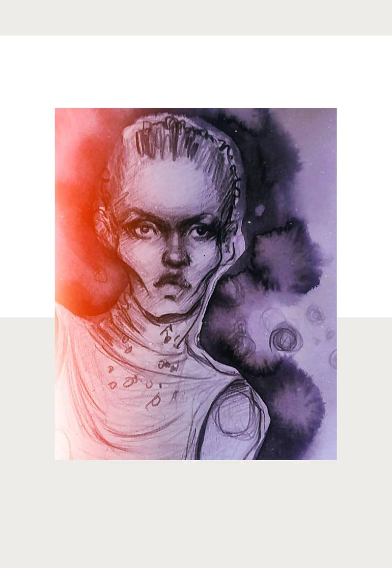 Bleeding ink fashion sketch Drawing by Anya Dee | Saatchi Art