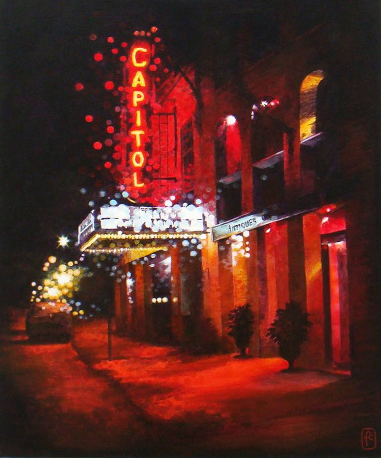 Snow Sparkles at the Capitol Theatre Painting by Frances Clancy ...
