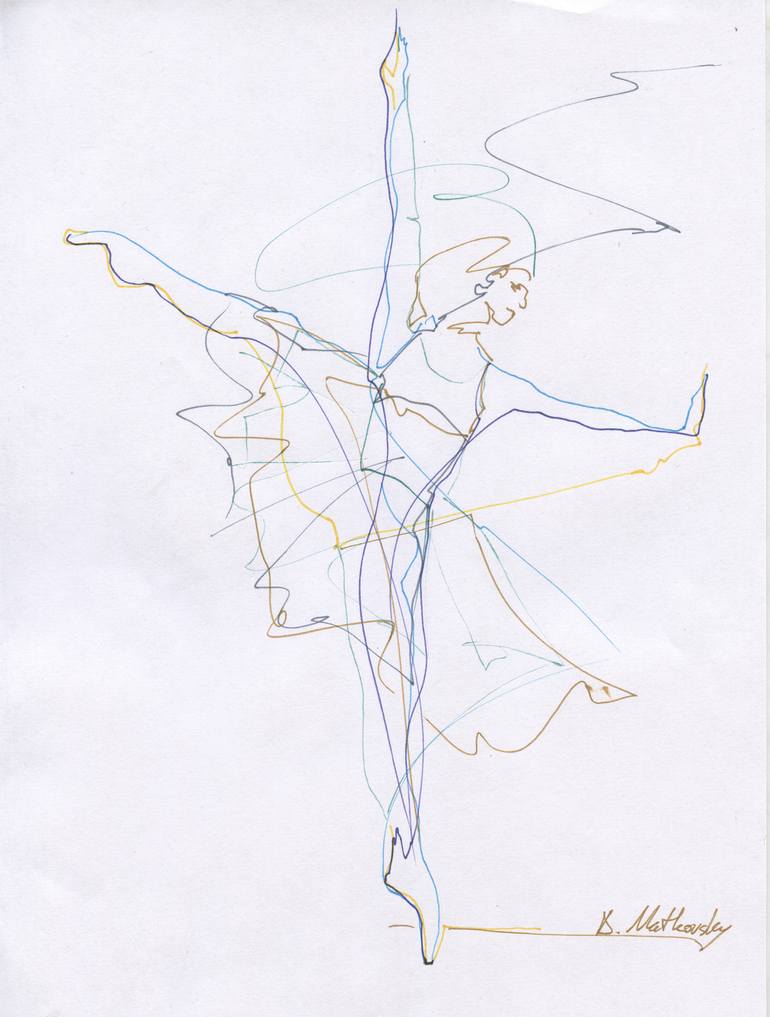 Ballet 3, Dance, Russian Broadway, Ballets Russes Drawing by Dmitri ...