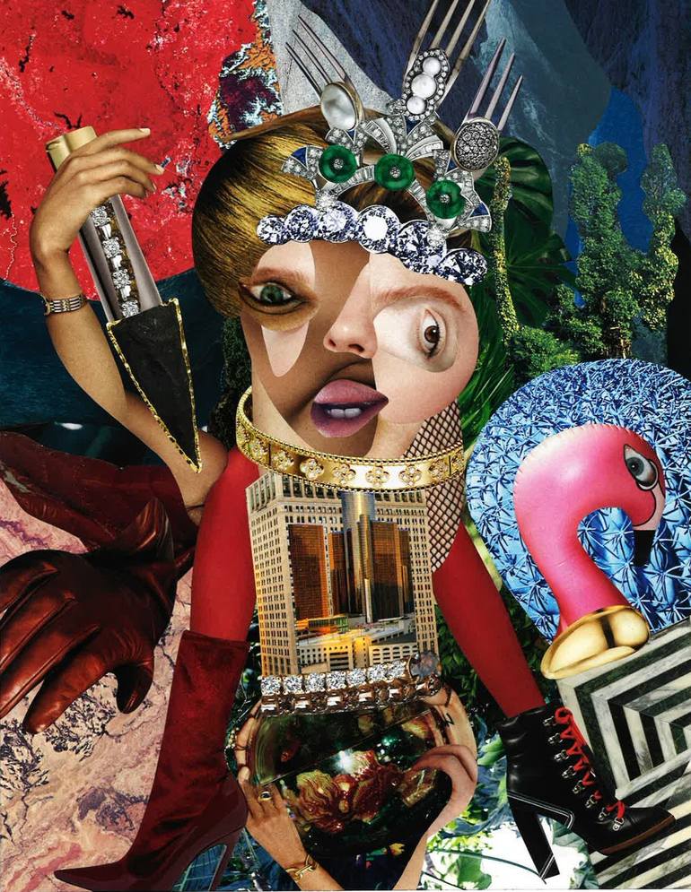 Collage - Portrait: Miss Action Collage by Kimberly Cook | Saatchi Art