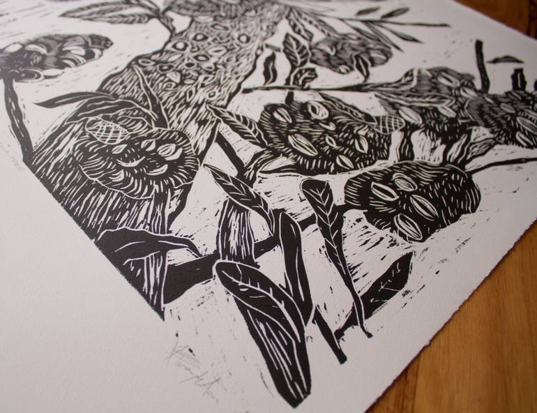 Banksia Tree - woodcut print Printmaking by Matthew Broughton | Saatchi Art