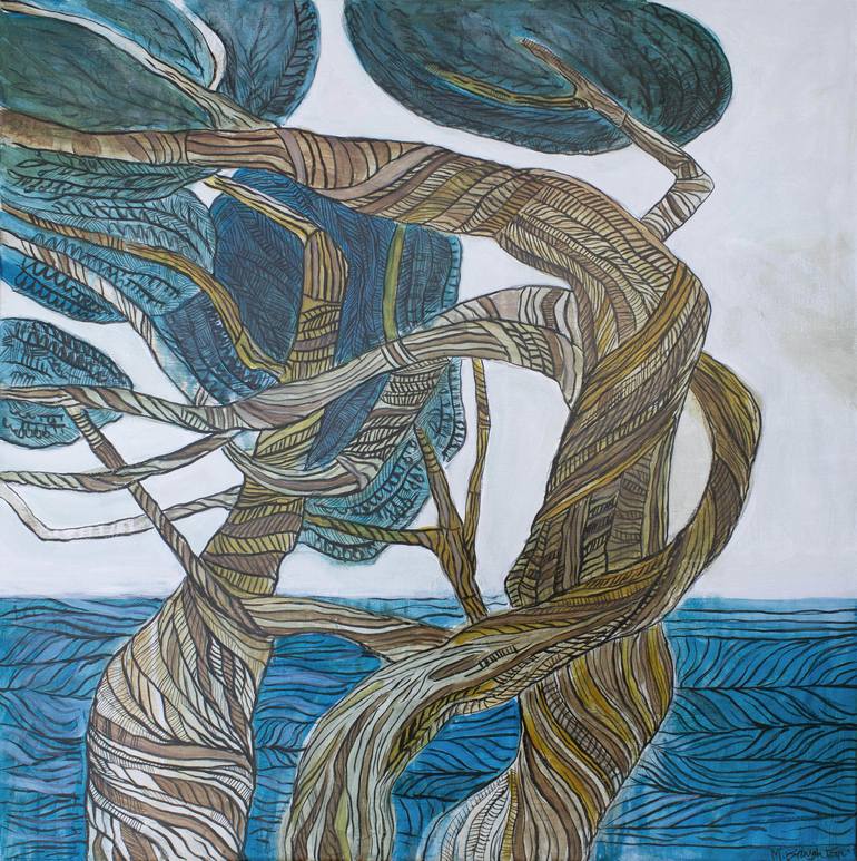 Tea Trees on the Baech Painting by Matthew Broughton | Saatchi Art
