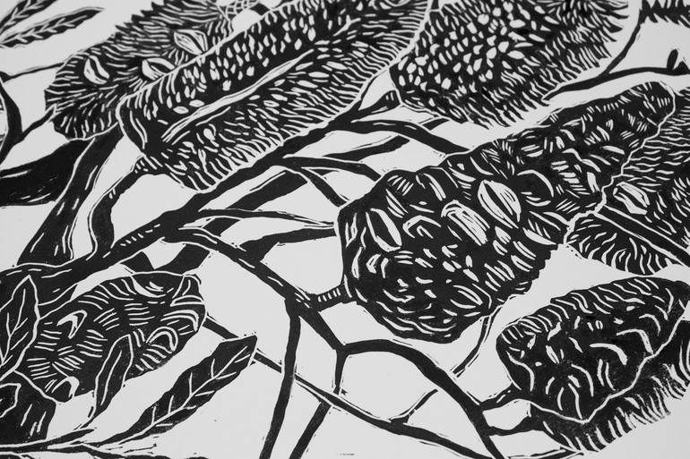 Banksia and Tea Tree lino cut print - Limited Edition of 20 Printmaking ...