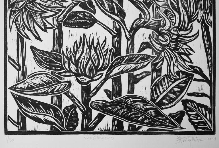 Sunflowers - Limited Edition of 20 Printmaking by Matthew Broughton ...