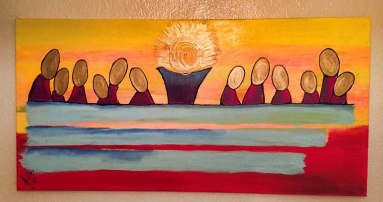 The last supper Modern View Painting by astrid garza | Saatchi Art