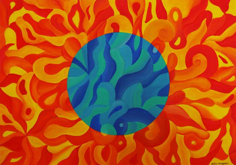 Hot & Cold Painting by Julia Mangano | Saatchi Art