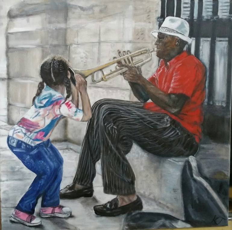 The listener Painting by Karin Tart | Saatchi Art