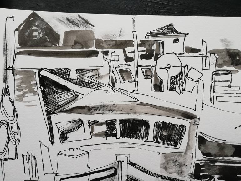 Old Harbor Drawing by Jelena Djokic | Saatchi Art