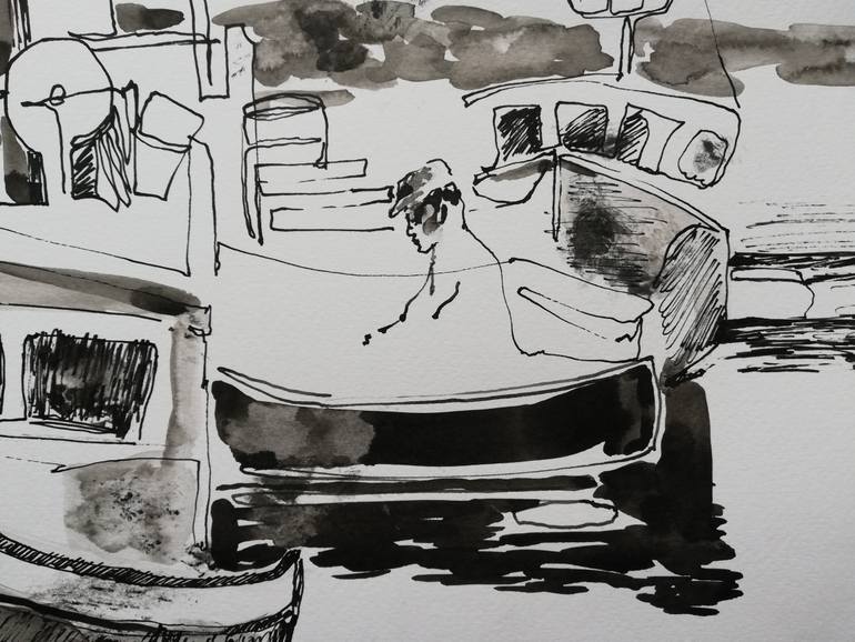 Old Harbor Drawing by Jelena Djokic | Saatchi Art