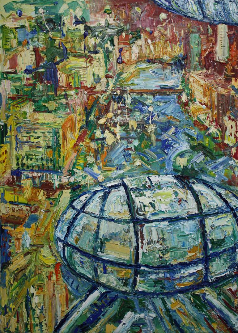 View From London Eye (2) Painting by P Simkins | Saatchi Art