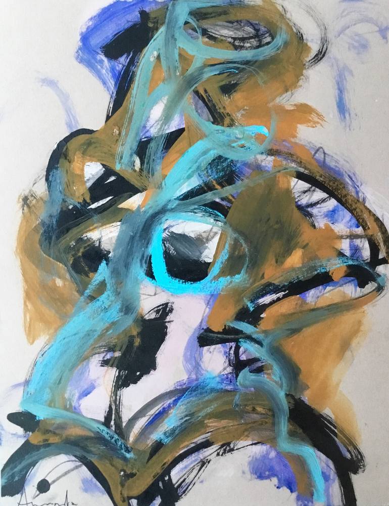 femme, aqua Painting by Amanda Raulerson | Saatchi Art