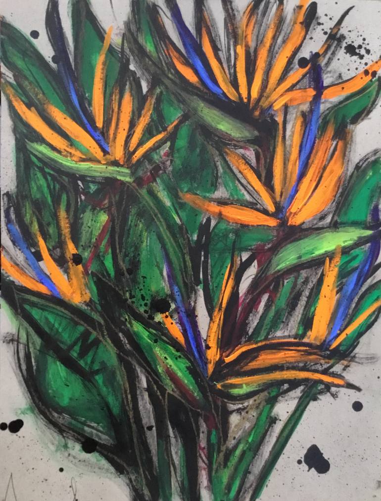 Bird of paradise no. 2 Painting by Amanda Raulerson | Saatchi Art