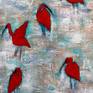 squad goals, scarlet ibis Painting by Amanda Raulerson | Saatchi Art