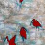 squad goals, scarlet ibis Painting by Amanda Raulerson | Saatchi Art