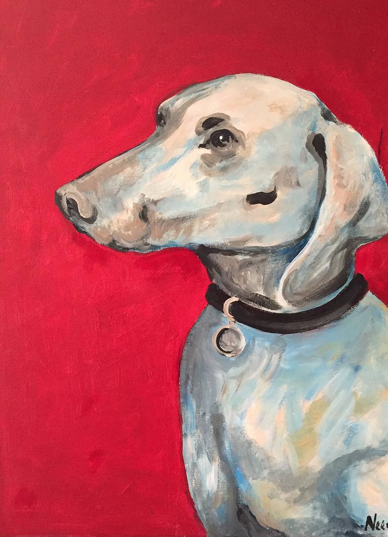 Red Dog Painting by Amy Needle-Redei | Saatchi Art