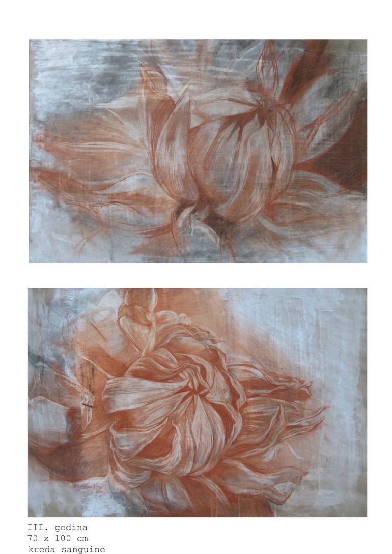 Sepia flowers II Drawing by Sofija Bernhardt | Saatchi Art