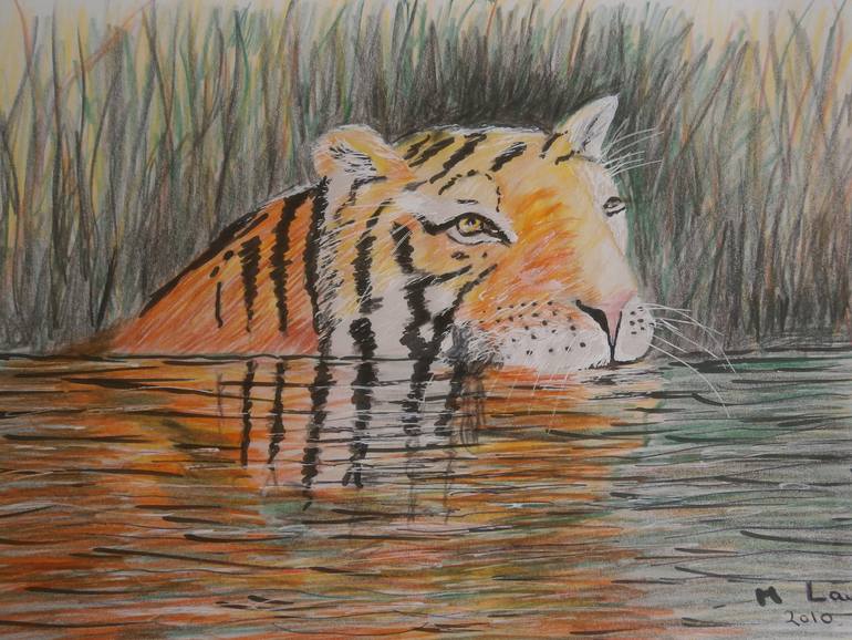 having a dip Drawing by Margaret L Laws | Saatchi Art