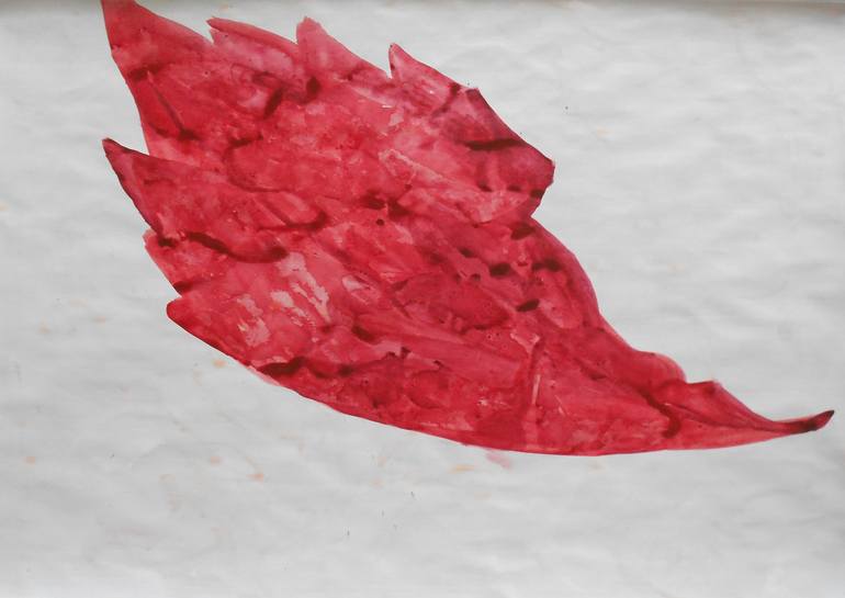 Red Leaf Painting by Smiljana Curic | Saatchi Art
