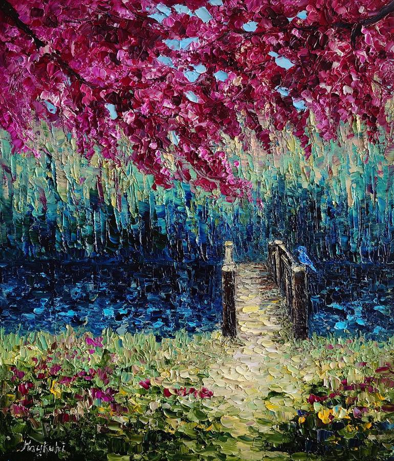 Spring garden Painting by Haykuhi Khachatryan | Saatchi Art